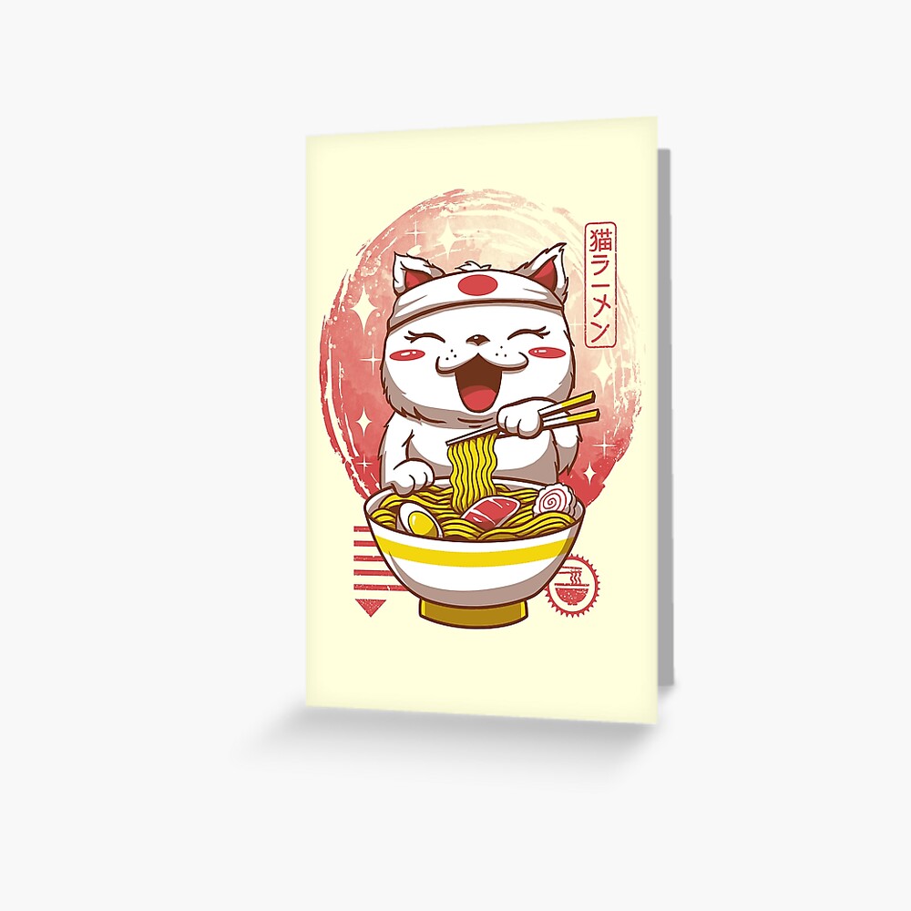 "Neko Ramen" Greeting Card for Sale by vincenttrinidad | Redbubble