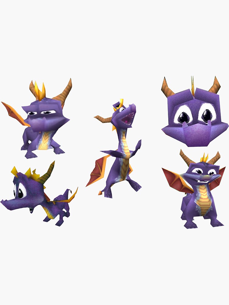 "Spyro Sticker Pack PS1" Sticker for Sale by MemezGod | Redbubble