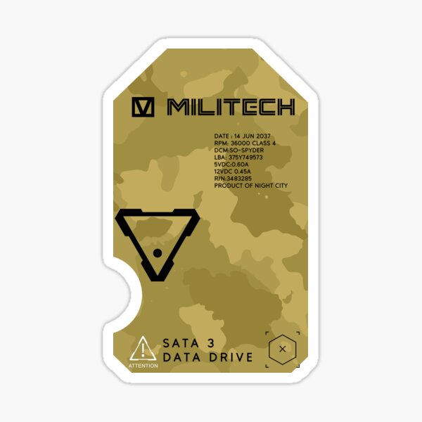 "Cyberpunk 2077 Militech Hard Drive Sticker" Sticker for Sale by aromis ...