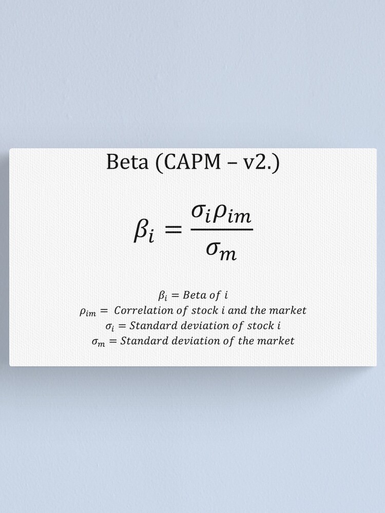 "Beta equation (CAPM – v2.) with description" Canvas Print for Sale by ...