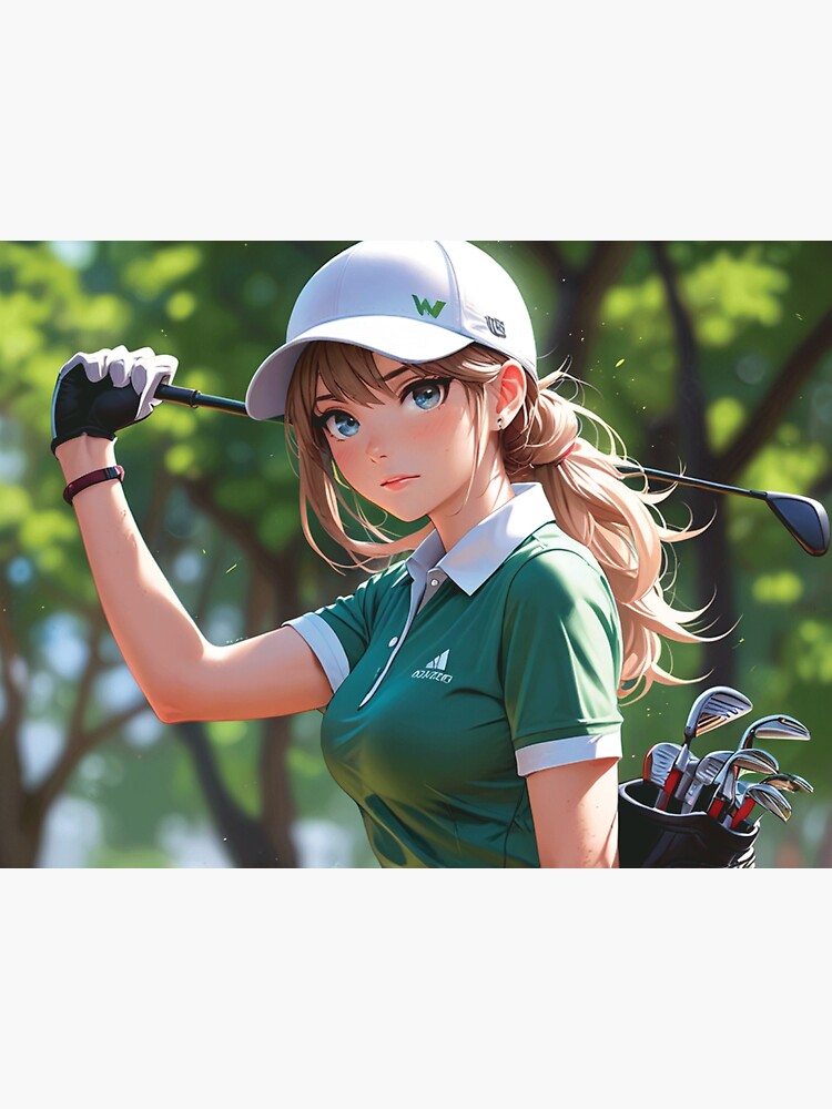 " Cute Anime girl playing golf, Pretty girl holding golf club ...