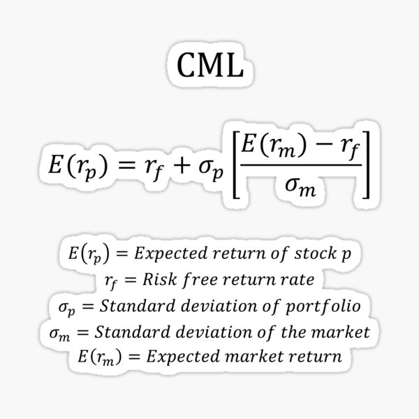 "CML (Capital Market Line) equation with description" Sticker for Sale ...