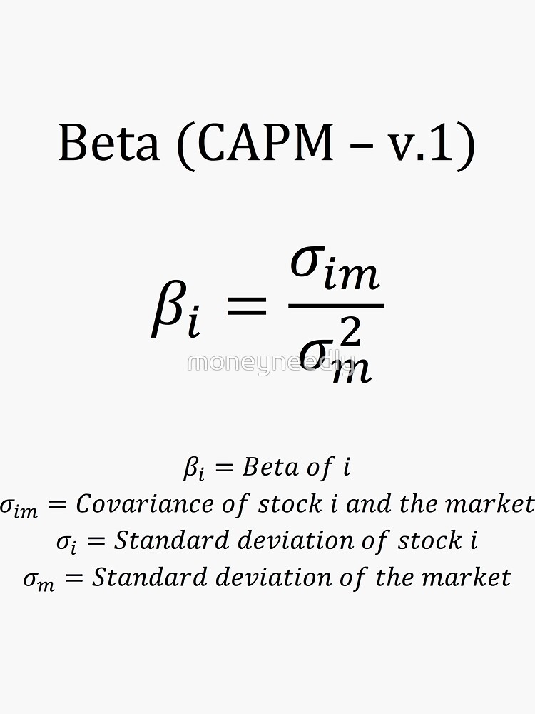 "Beta Equation (CAPM – v.1) with description" Sticker for Sale by ...