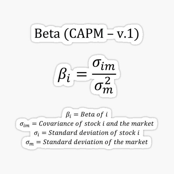 "Beta Equation (CAPM – v.1) with description" Sticker for Sale by ...