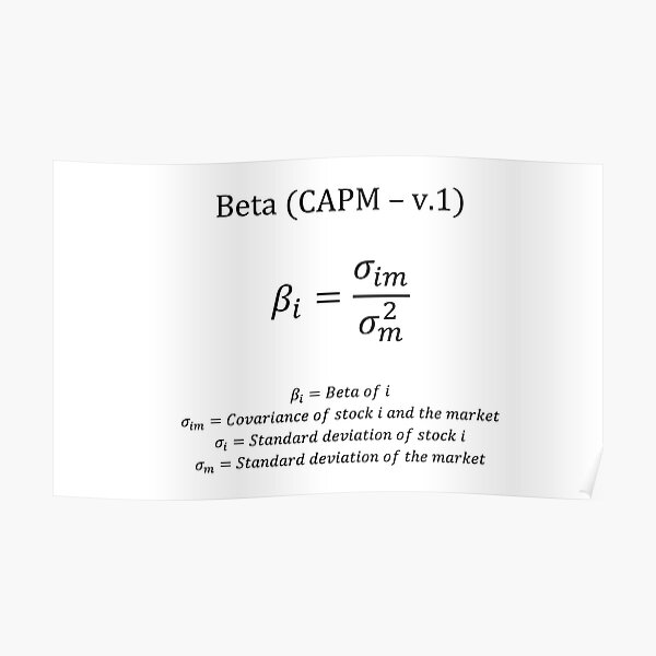 "Beta Equation (CAPM – v.1) with description" Poster for Sale by ...