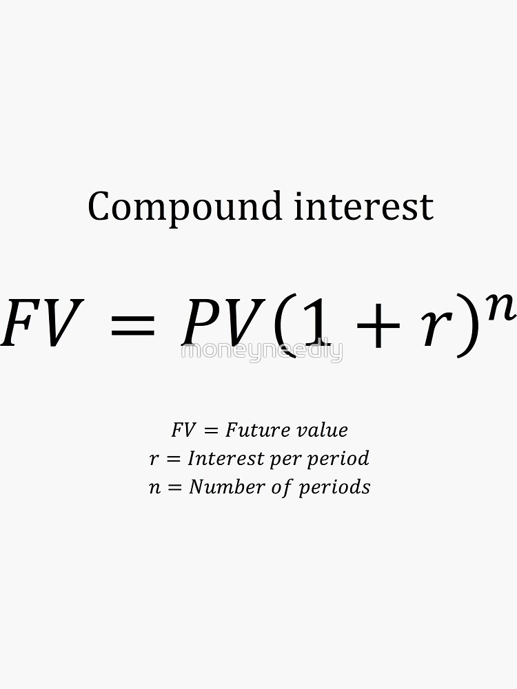 "Compound interest equation with description" Sticker for Sale by ...