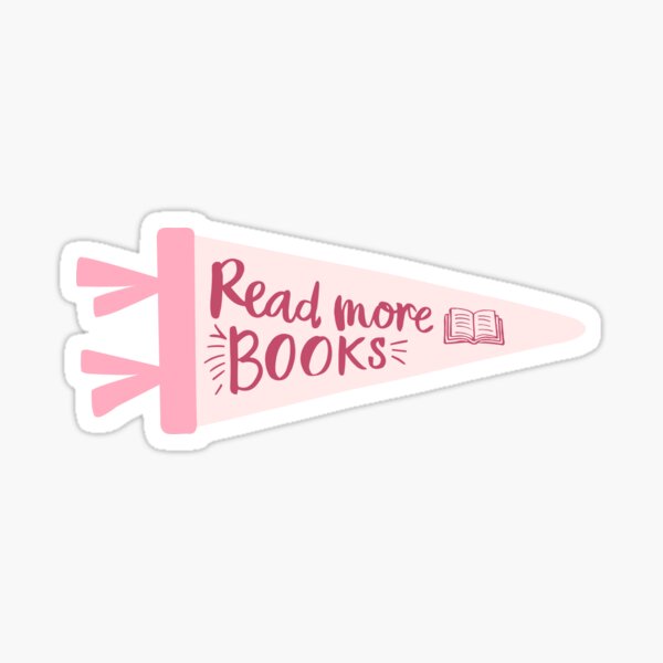 "Read More Books Pennant Pink Bookish " Sticker for Sale by BookWishEra ...