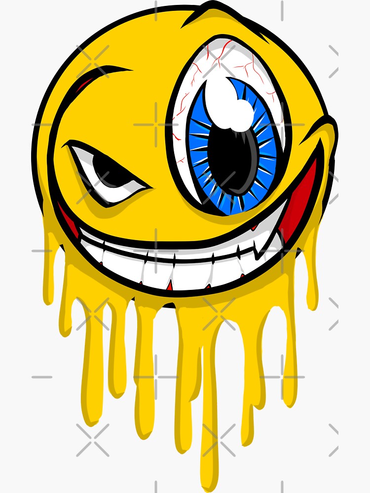 "Smiling Maniac Emoji Face " Sticker for Sale by EZPAINT | Redbubble