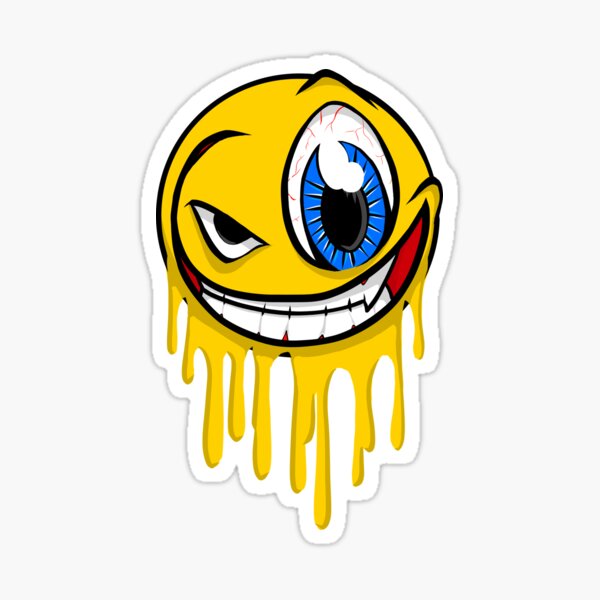 "Smiling Maniac Emoji Face " Sticker for Sale by EZPAINT | Redbubble
