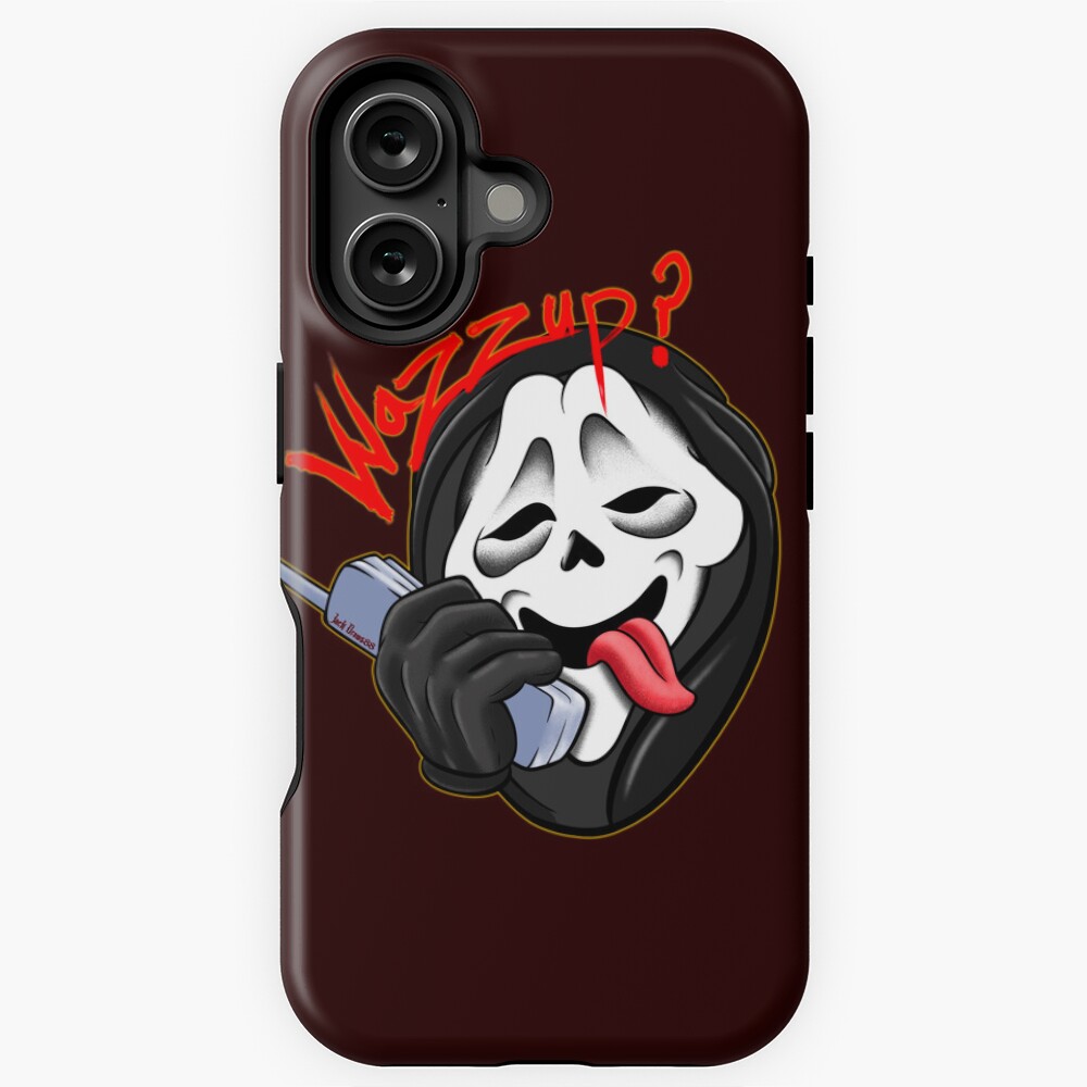 "Ghostface scream wazzup?" Sticker for Sale by JackDraws88 | Redbubble
