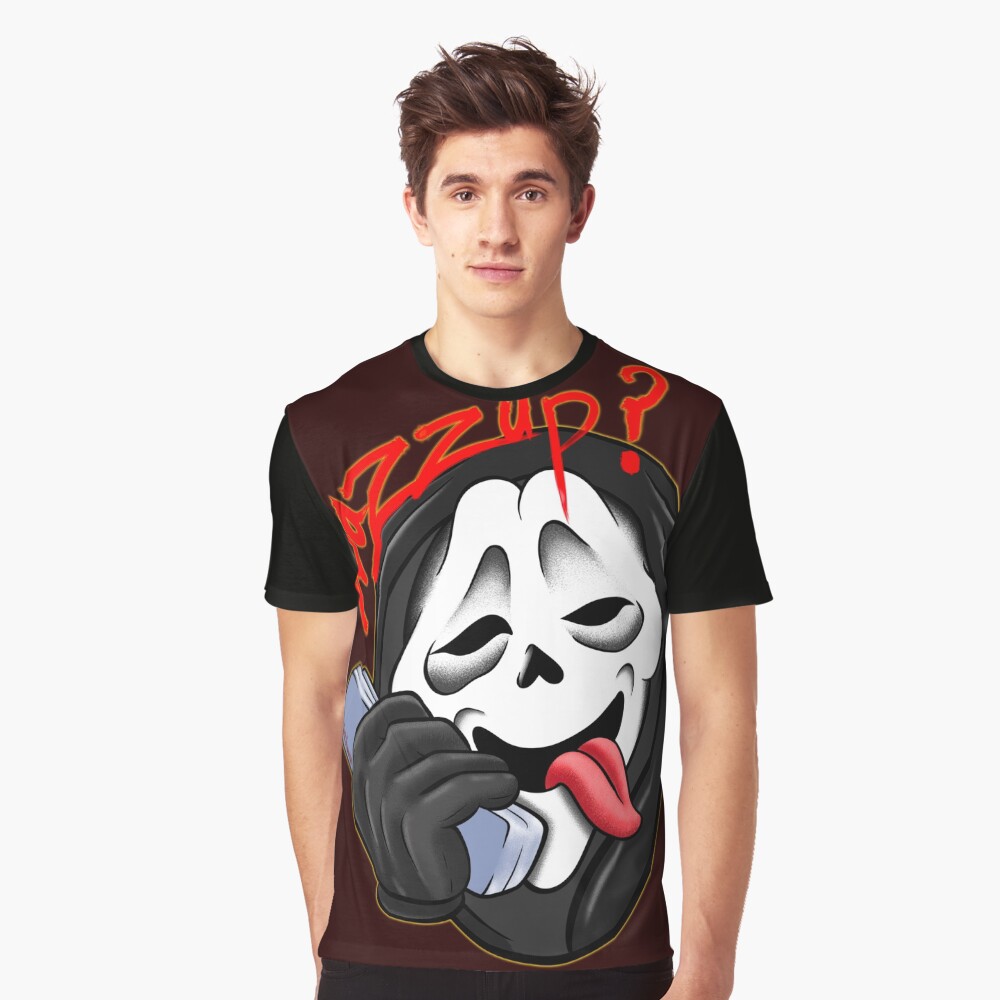 "Ghostface scream wazzup?" Sticker for Sale by JackDraws88 | Redbubble