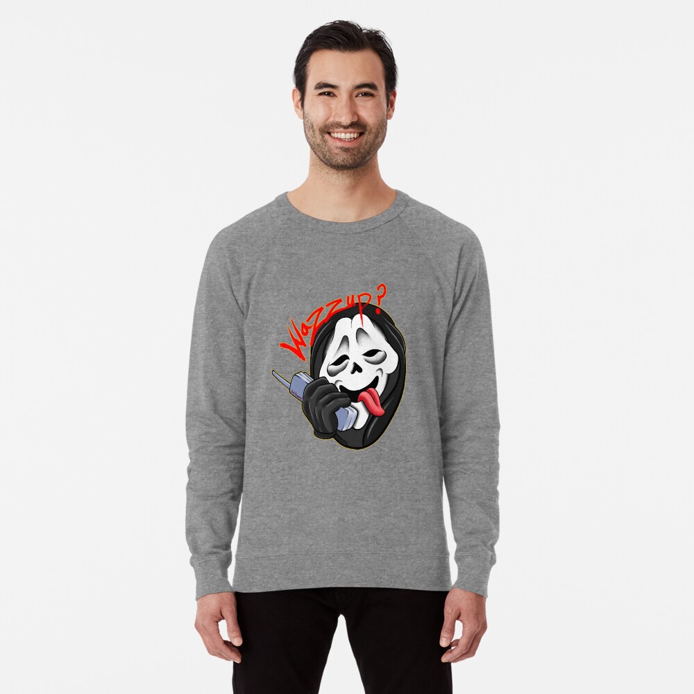 "Ghostface scream wazzup?" Sticker for Sale by JackDraws88 | Redbubble