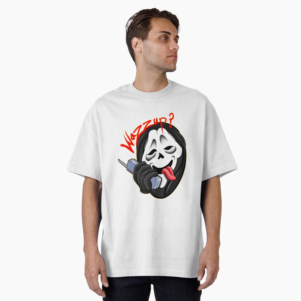 "Ghostface scream wazzup?" Sticker for Sale by JackDraws88 | Redbubble