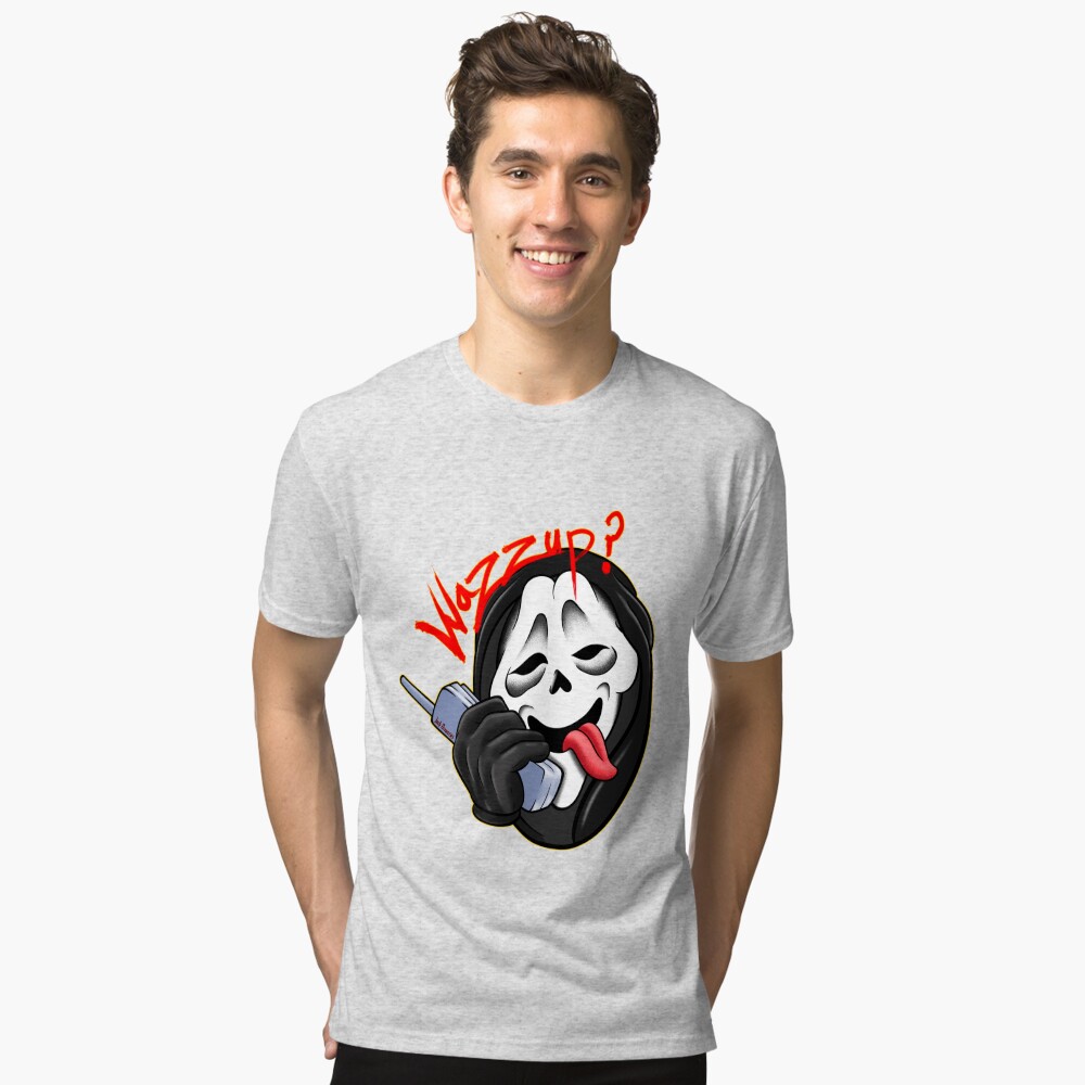 "Ghostface scream wazzup?" Sticker for Sale by JackDraws88 | Redbubble