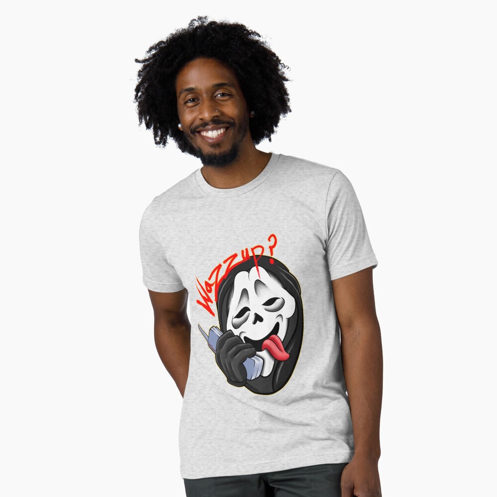 "Ghostface scream wazzup?" Sticker for Sale by JackDraws88 | Redbubble