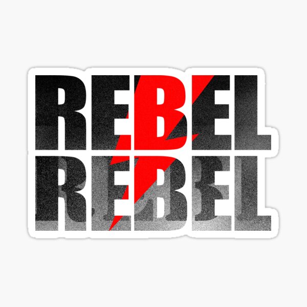 "REBEL REBEL #RED LIGHTNING" Sticker for Sale by artpopop | Redbubble