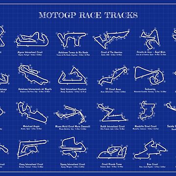 "MotoGP Race Tracks (Blueprint)" Poster for Sale by BGALAXY | Redbubble