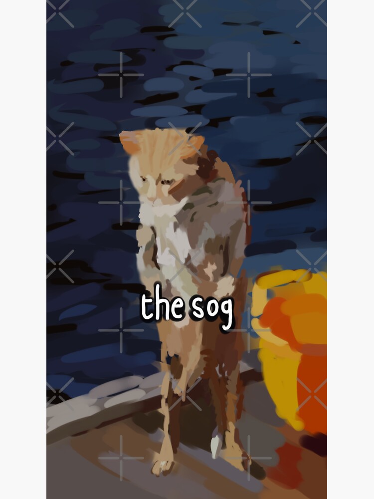 "Painterly the sog cat meme" Sticker for Sale by thekittyburger | Redbubble
