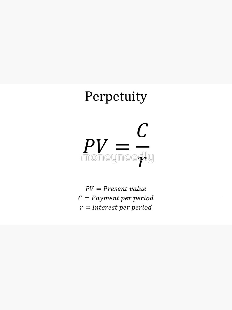 Póster «Ecuación de perpetuidad con descripción» de moneyneedly | Redbubble