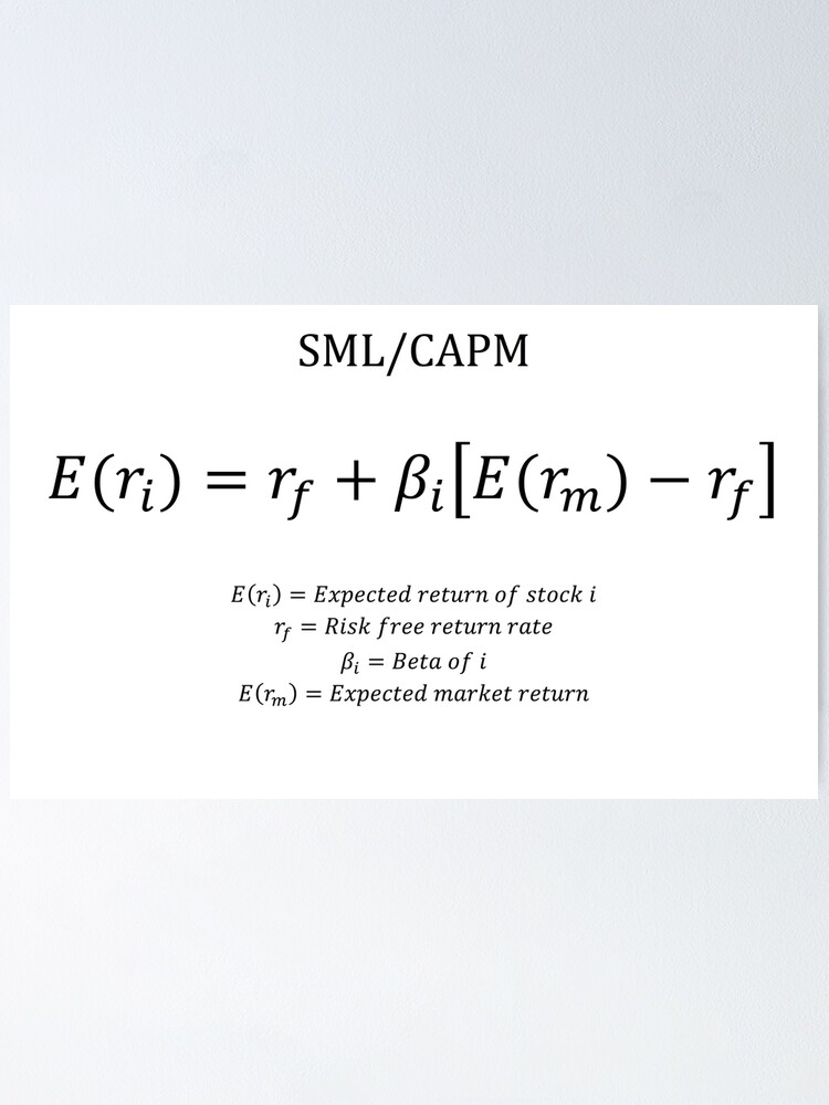 "SML/CAPM equation with description" Poster for Sale by moneyneedly ...
