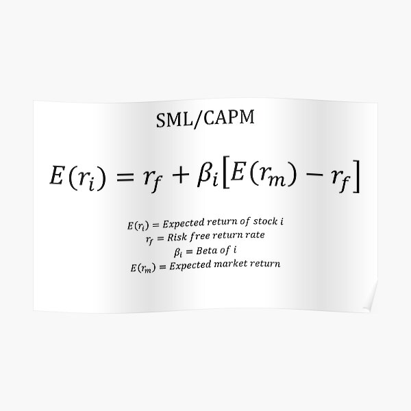 "SML/CAPM equation with description" Poster for Sale by moneyneedly ...
