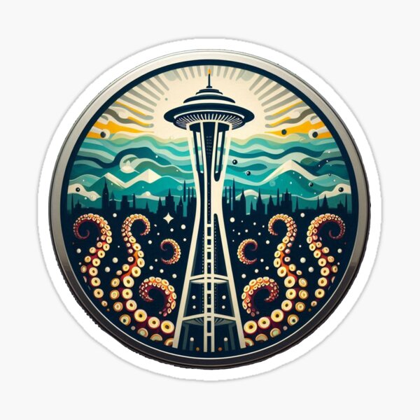 "Seattle Kraken Space Needle" Sticker for Sale by NaomiGTZP | Redbubble