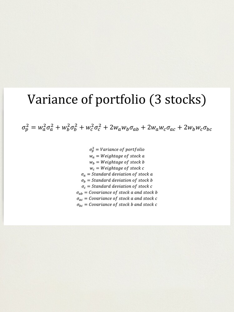 "Variance of a Portfolio with 3 Stocks (with description)" Photographic ...