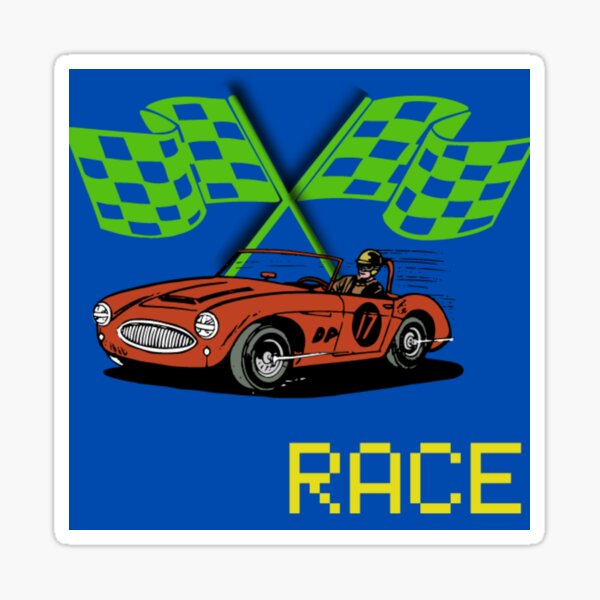 "RACE RED CAR" Sticker for Sale by EnchantedEma | Redbubble