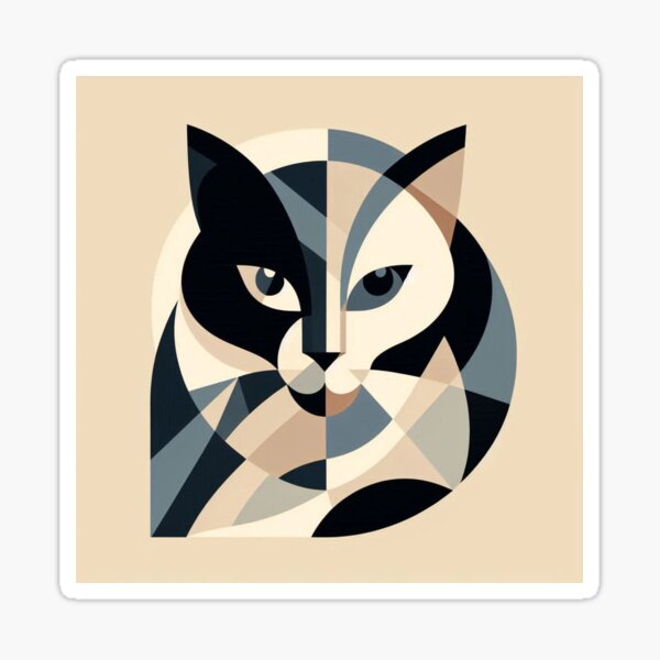 "A Cubic Cat" Sticker for Sale by AlexiaVeliouli | Redbubble