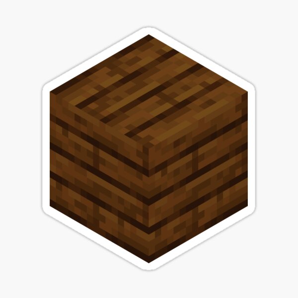 "Dark Oak Planks Minecraft Block Icon" Sticker for Sale by Darcekar ...