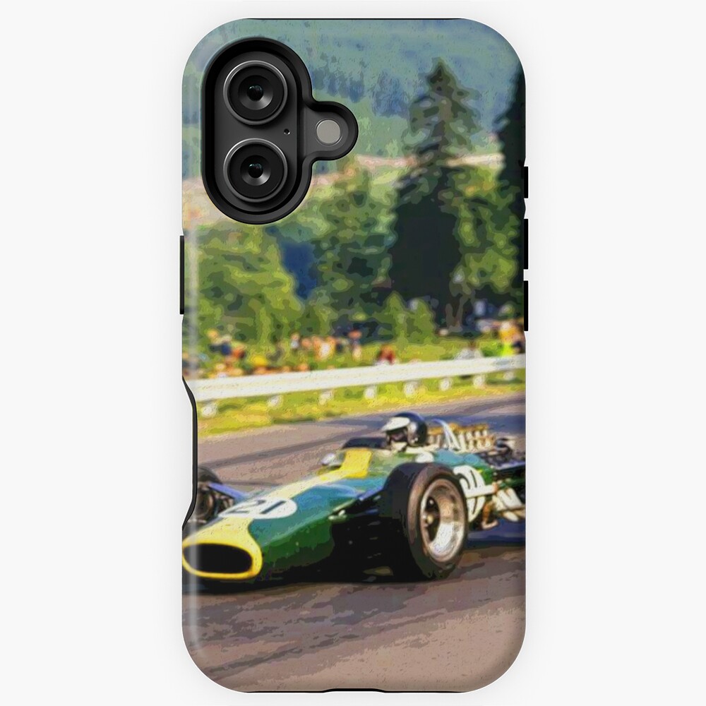 "Jim Clark racing his 1967 F1 racecar during the Belgian Grand Prix ...