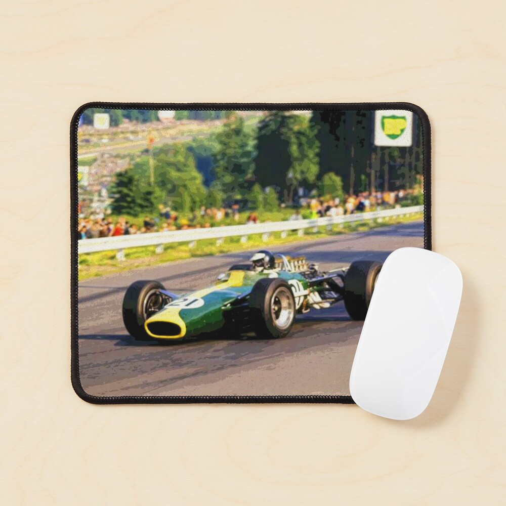 "Jim Clark racing his 1967 F1 racecar during the Belgian Grand Prix ...