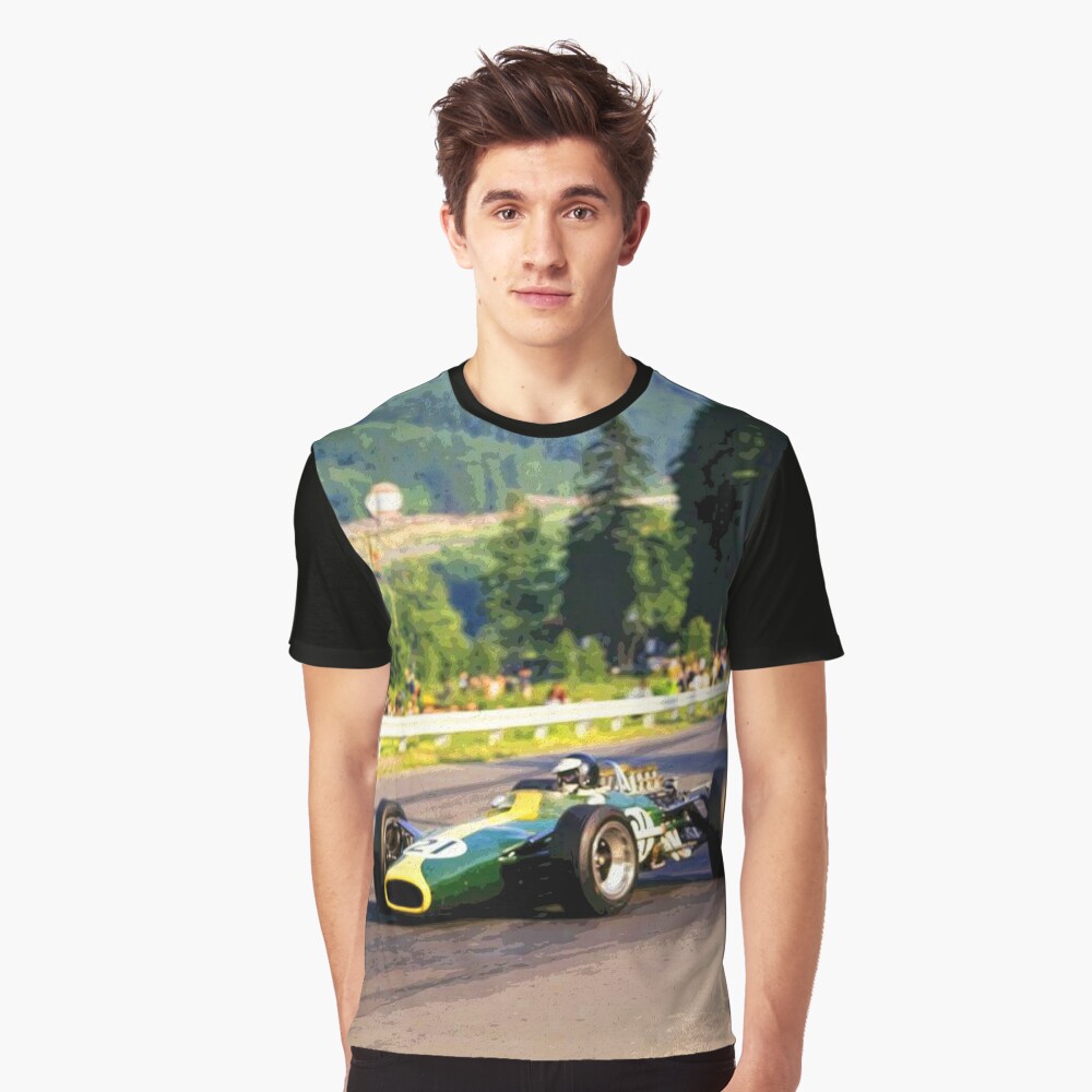 "Jim Clark racing his 1967 F1 racecar during the Belgian Grand Prix ...