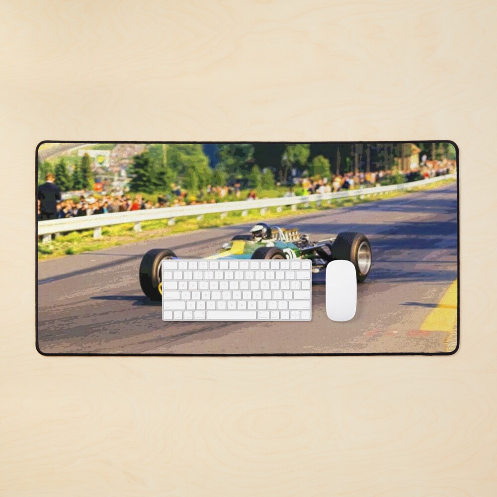 "Jim Clark racing his 1967 F1 racecar during the Belgian Grand Prix ...