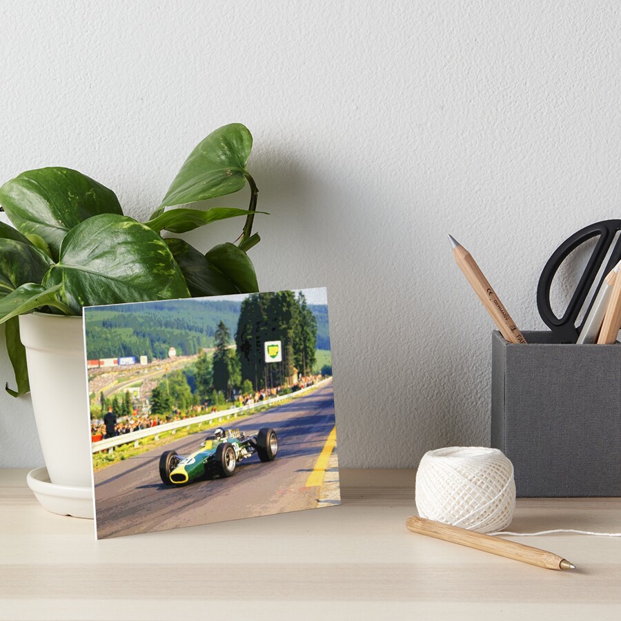 "Jim Clark racing his 1967 F1 racecar during the Belgian Grand Prix ...