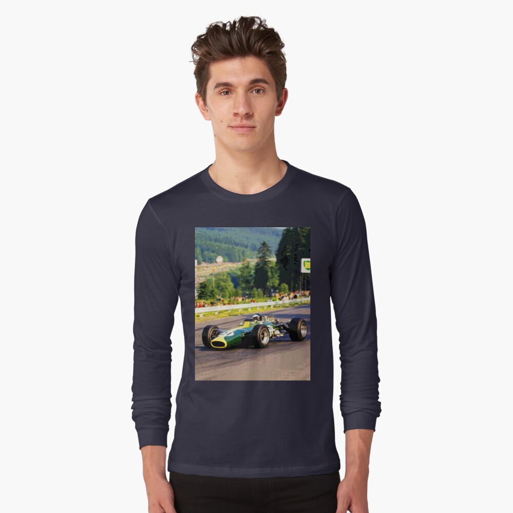 "Jim Clark racing his 1967 F1 racecar during the Belgian Grand Prix ...