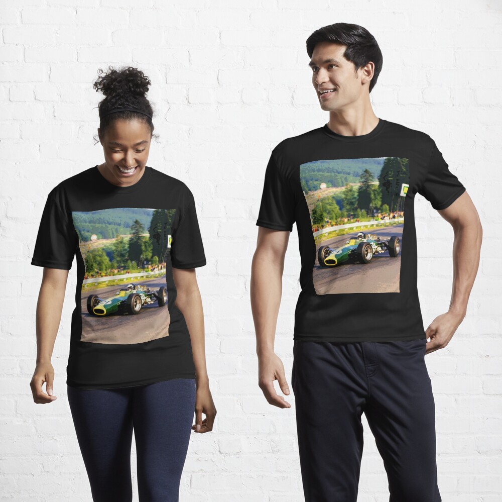 "Jim Clark racing his 1967 F1 racecar during the Belgian Grand Prix ...