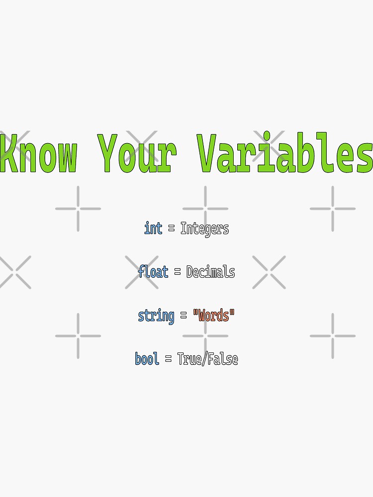 "Know your Variables" Sticker for Sale by The-Stellerium | Redbubble
