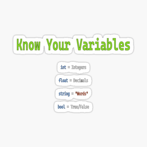 "Know your Variables" Sticker for Sale by The-Stellerium | Redbubble