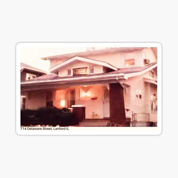 "714 Delaware Street, Lanford IL, Roseanne TV Show Art." Sticker for ...