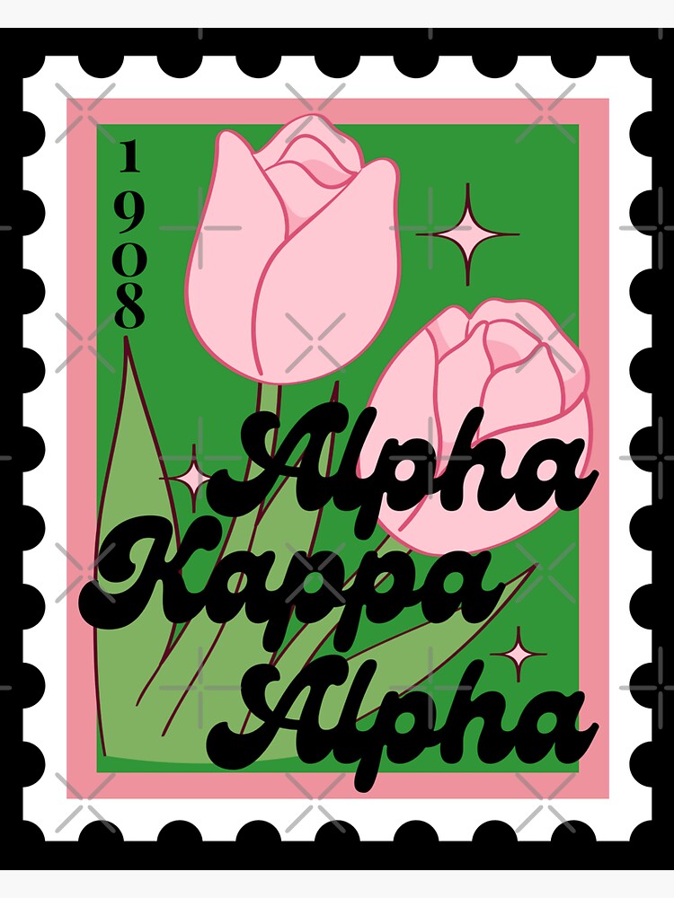 "Alpha Kappa Alpha Sorority Flower Stamp Sticker v2" Sticker for Sale ...