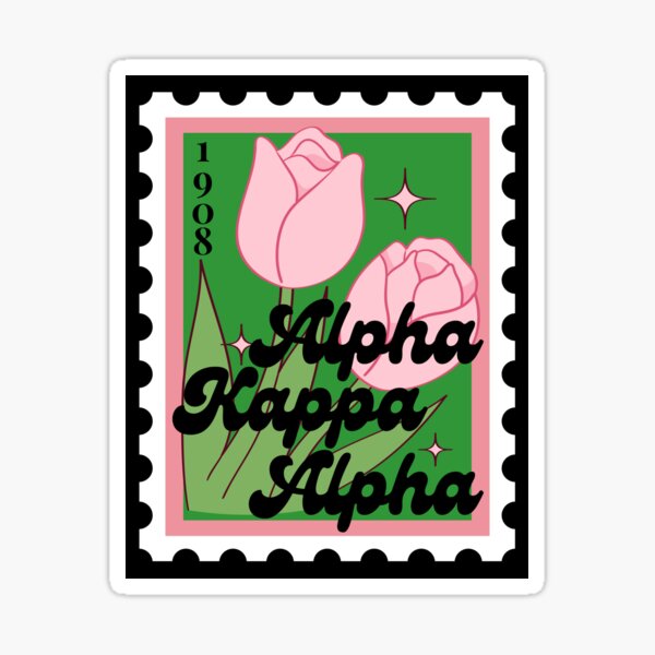 "Alpha Kappa Alpha Sorority Flower Stamp Sticker v2" Sticker for Sale ...