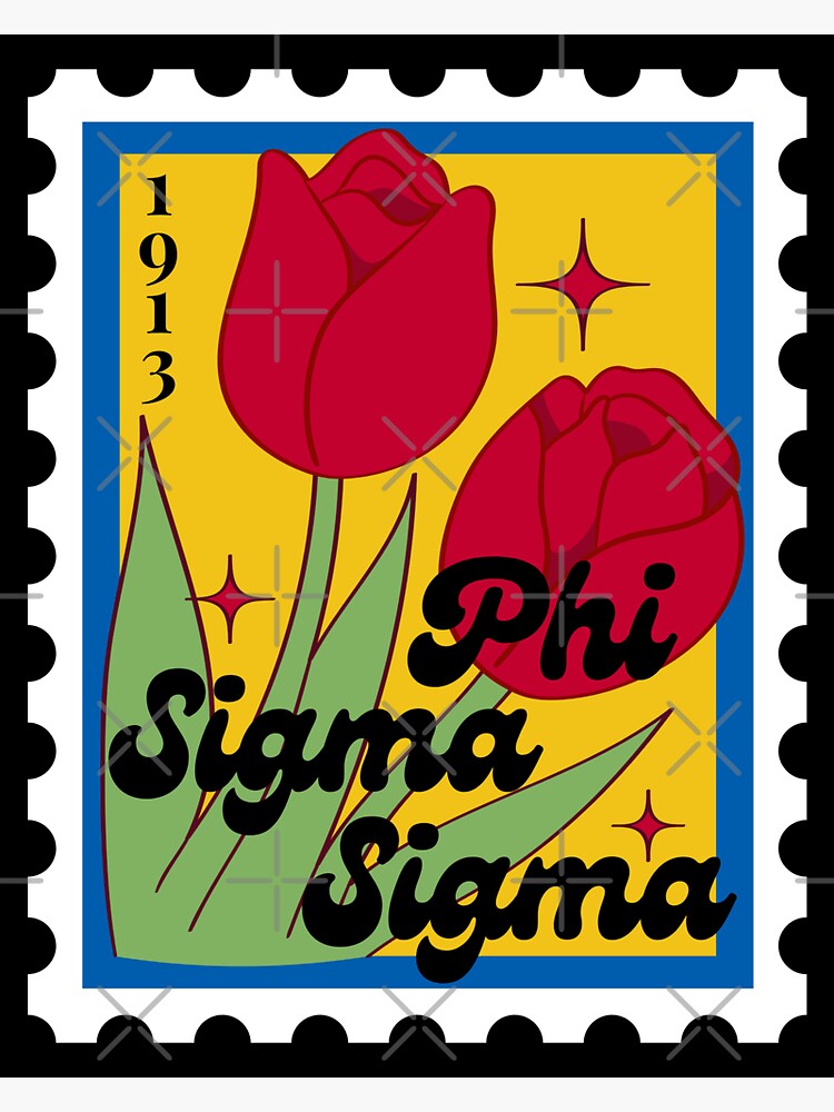 "Phi Sigma Sigma Sorority Flower Stamp v2" Sticker for Sale by ...
