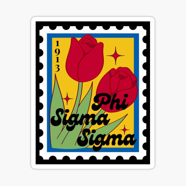 "Phi Sigma Sigma Sorority Flower Stamp v2" Sticker for Sale by ...