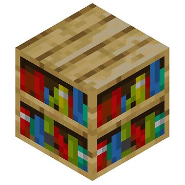 "Bookshelf Block Minecraft Block Icon" Sticker for Sale by Marek Kubala ...