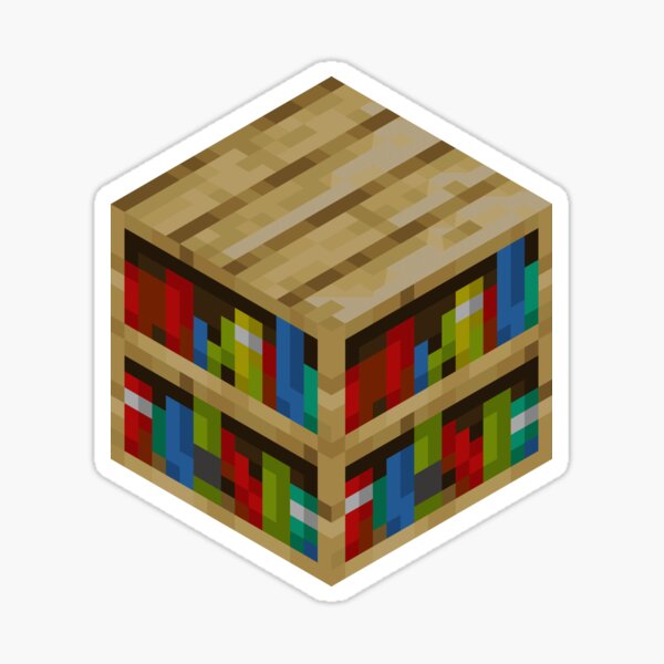 "Bookshelf Block Minecraft Block Icon" Sticker for Sale by Marek Kubala ...