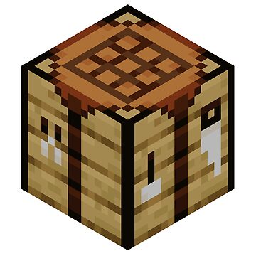"Crafting Table Block Minecraft Block Icon" Sticker for Sale by ...