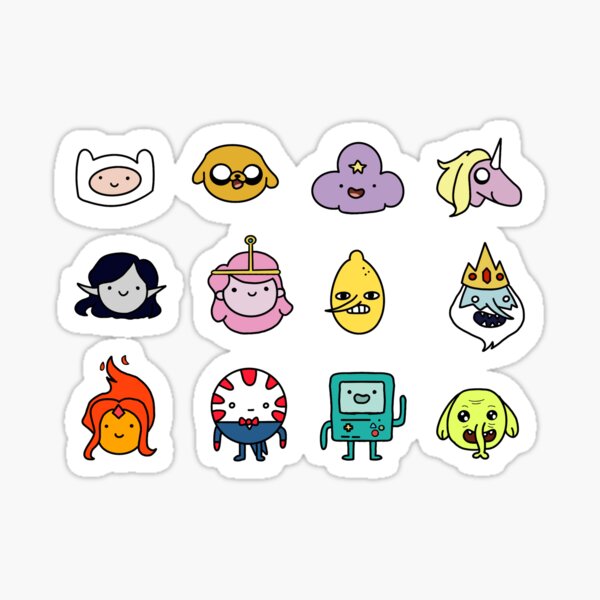 "Adventure Time Set" Sticker for Sale by saltedbreadd | Redbubble
