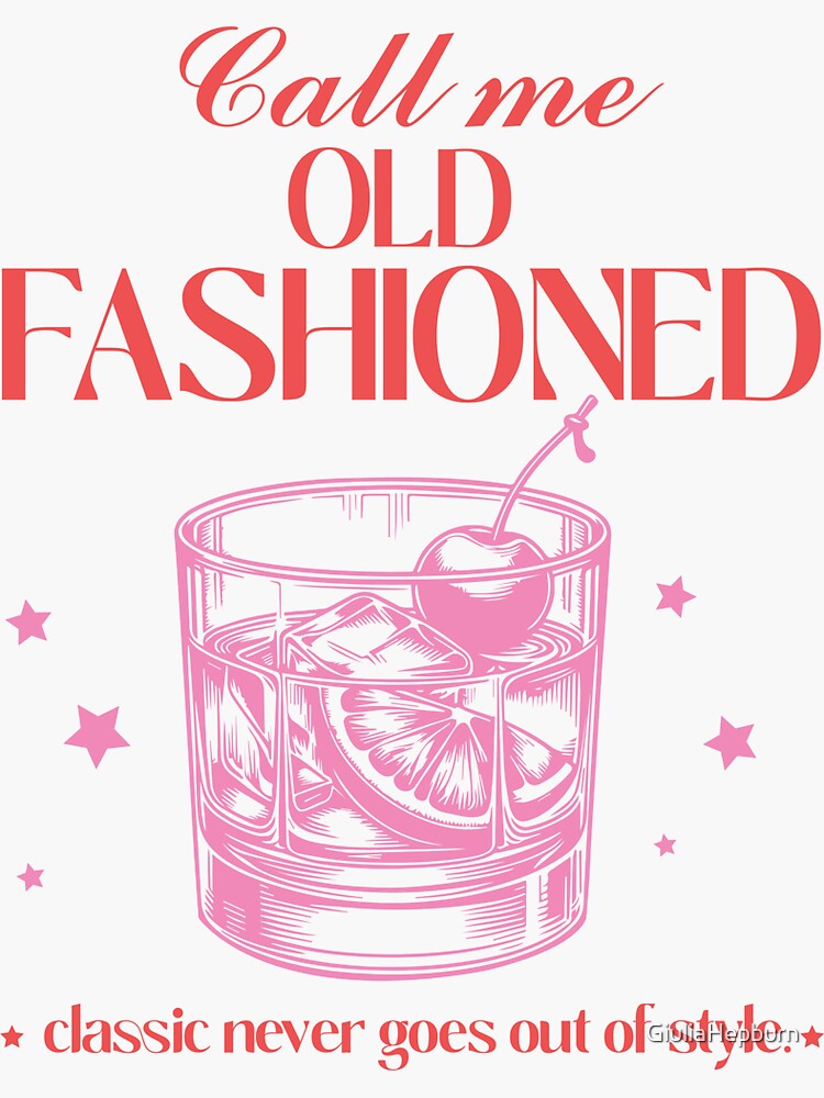 "Vintage Summer Cocktail: Old Fashioned" Sticker for Sale by ...