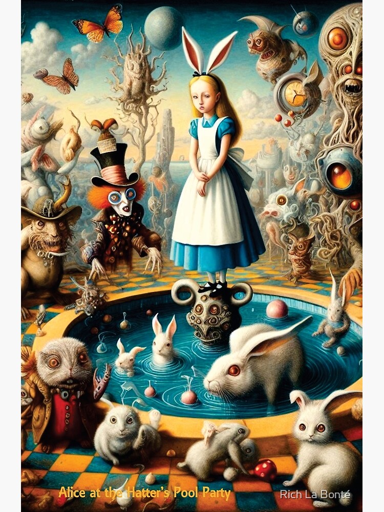 "Alice at the Mad Hatter's Pool Party" Poster for Sale by Rich La Bonté ...